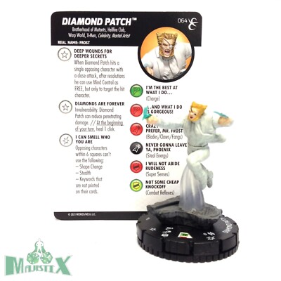Heroclix X-Men: Rise and Fall set Diamond Patch #064 Chase figure w ...