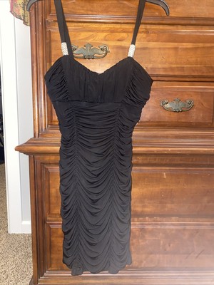 Pompous Girly- BodyCon Black Ruched Dress- Medium - New Without Tags | eBay