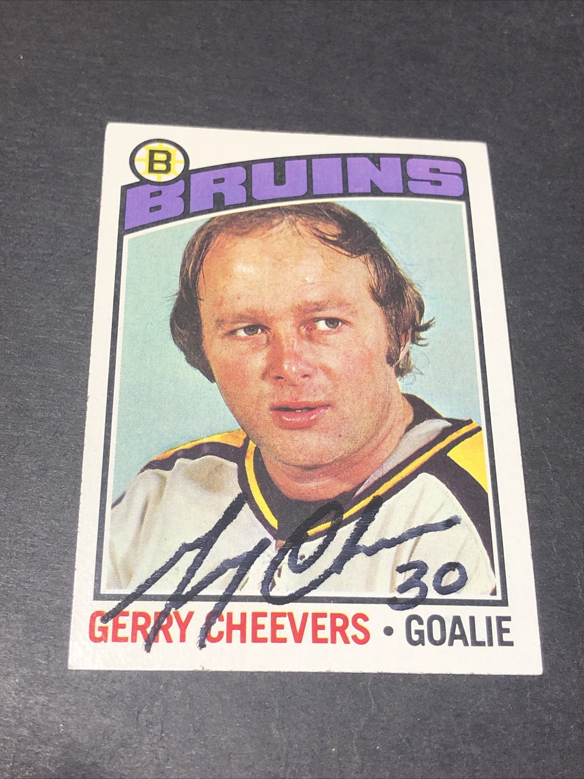 GERRY CHEEVERS SIGNED BOSTON BRUINS AUTOGRAPHED CARD THE MASK HHOF Lot ...