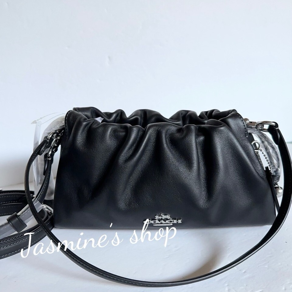 NWT Coach Faye Shoulder Bag With Ruching In Black CV529 | eBay