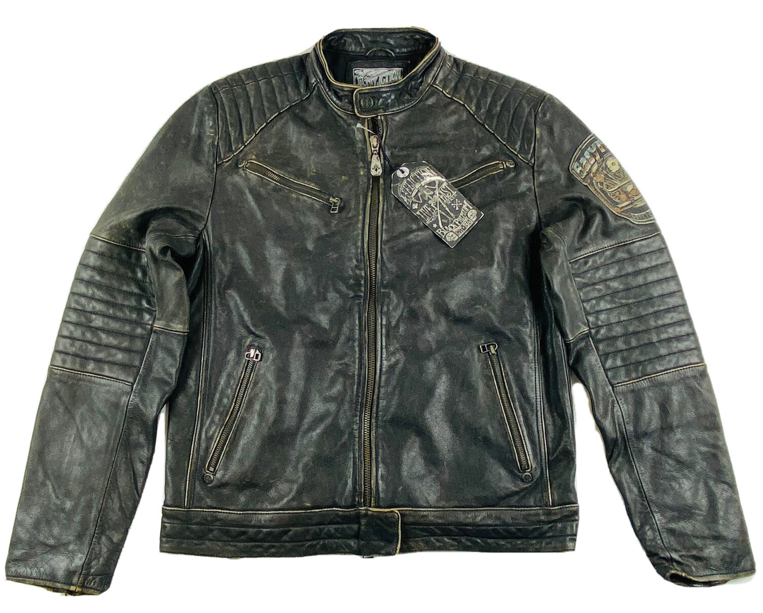 Affliction Numbered Black Patina Easy Riders Motorcycle Leather Jacket ...