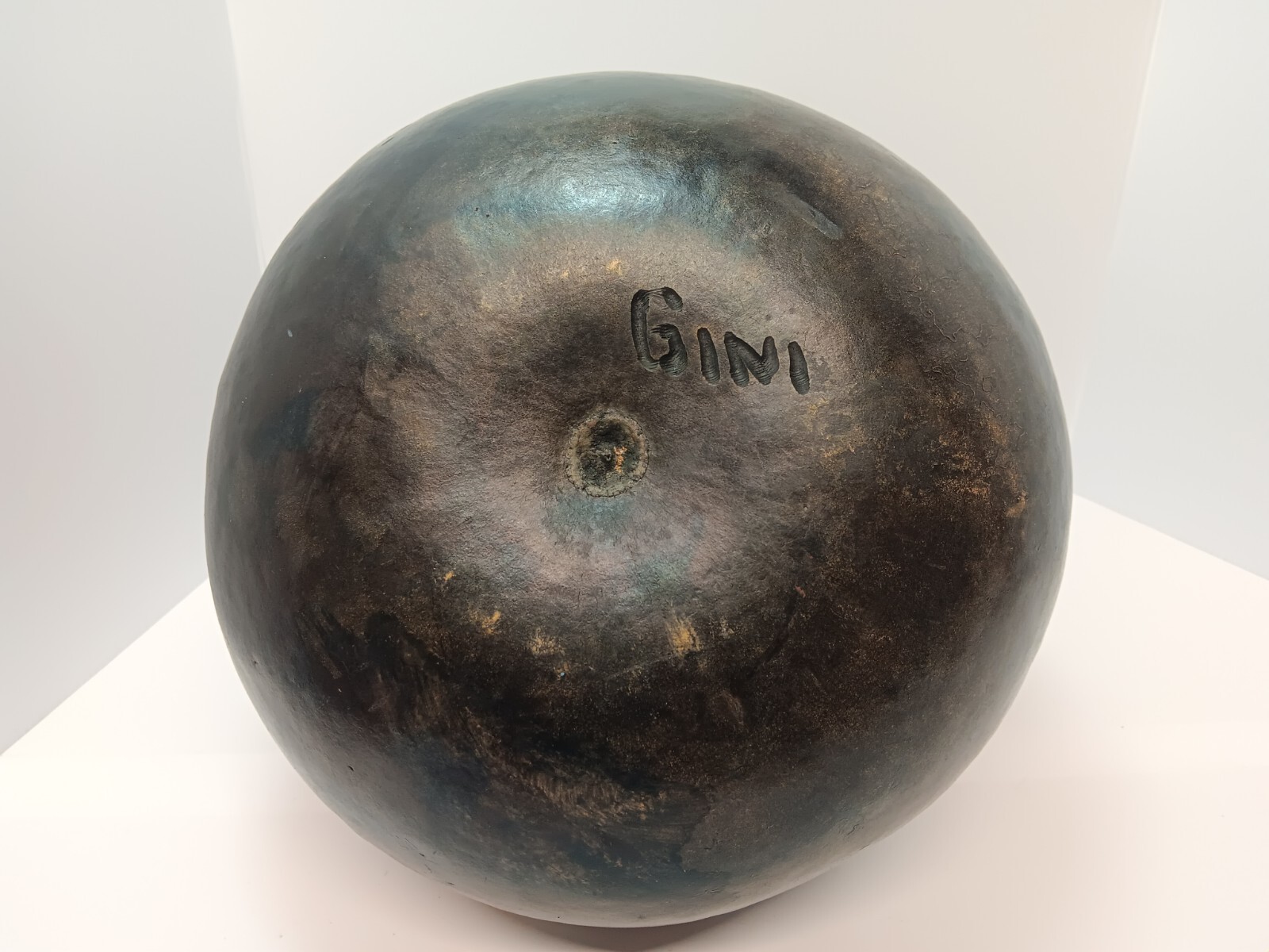 Southwest Native American Gourd Art Signed Gini Carved Arrowhead Spear ...