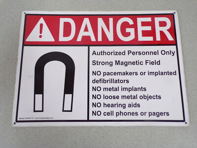 Strong Magnetic Field Safety Sign ADE-8471-R *FREE SHIPPING* | eBay