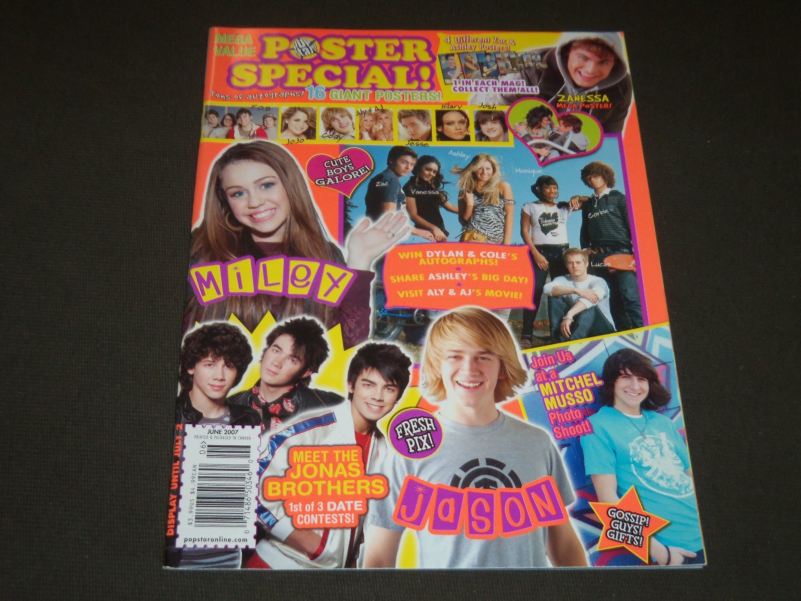 2007 JUNE POP STAR! MAGAZINE - MILEY CYRUS COVER - POSTER - O 6425 | eBay