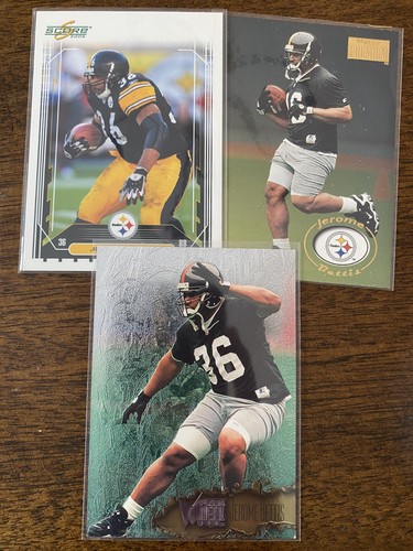 3-Card LOT: RB Jerome Bettis HOF NFL Football Cards Pittsburgh Steelers ...