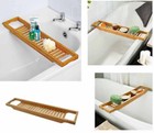 BAMBOO WOOD OVER BATH BRIDGE TUB RACK STORAGE SHOWER SHELF ORGANIZER ...