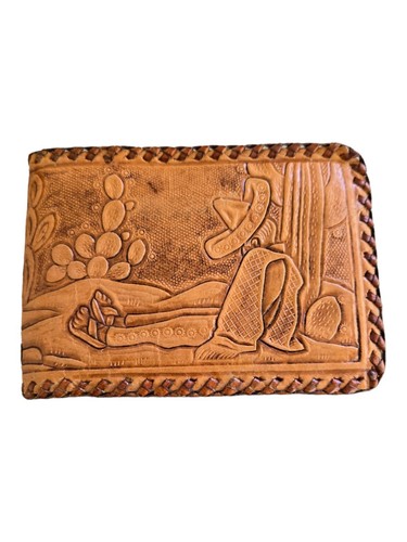 Vintage Western tooled leather, Mexico souvenir wallet, Mexican | eBay