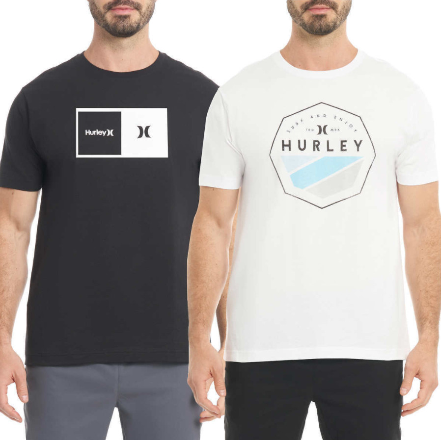 Hurley 2-Pack Men's Classic Tee Black & White SIZE: M