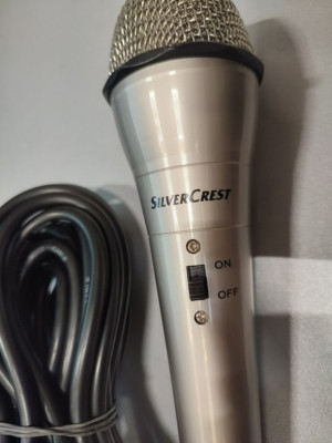 SilverCrest Microphone With Cabel GREY Colour Good condition Working | eBay