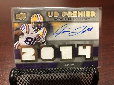 JARVIS LANDRY 2014 SPX UD PREMIER QUAD PATCH ROOKIE AUTO LSU TIGERS 3/ ...
