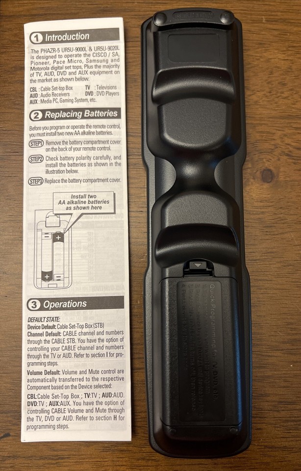 Universal Remote Control PHAZR-5 Remote UR5U-9020L New! | eBay