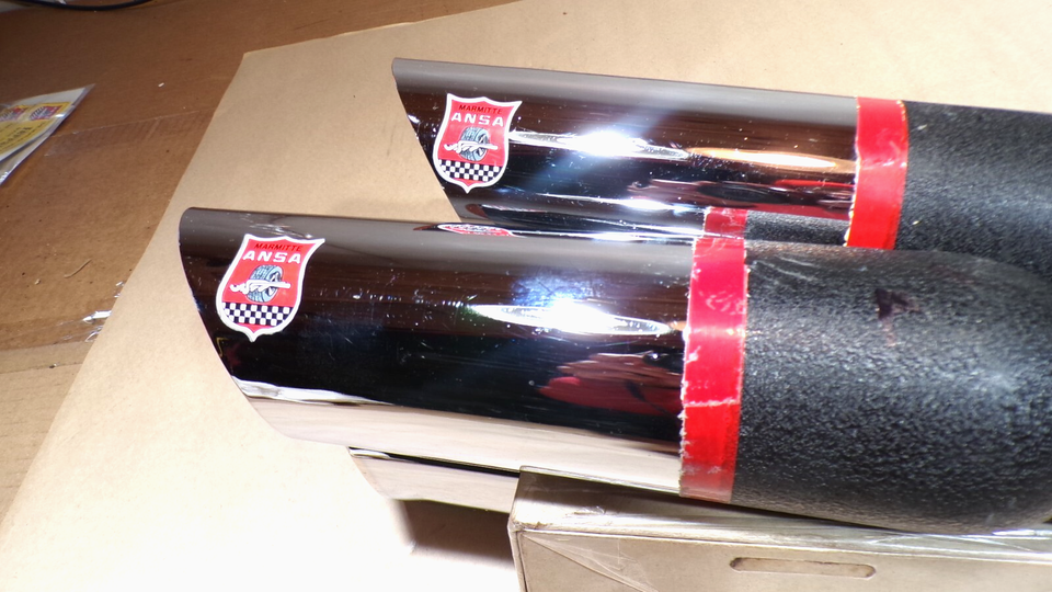 ANSA Pair of Rare Slant Cut Extra Diameter Twin Exhaust Tips | eBay