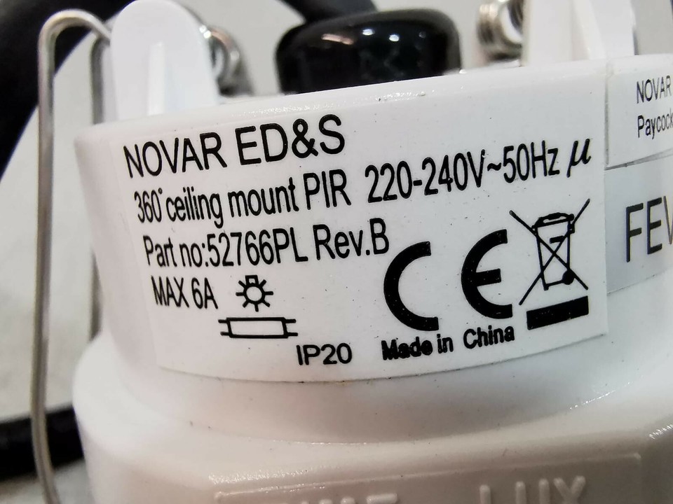 NOVAR ED&S 52766PL Rev.B 360 Ceiling Mount PIR Sensor FEV1748R | eBay