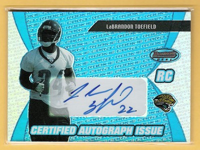 LaBrandon Toefield 2003 Bowmans Best Rookie Autograph #173/499 - - MINT ...