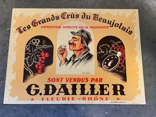 Ancien carton publicitaire pub vin les grands crus du Beaujolais - TBE ...