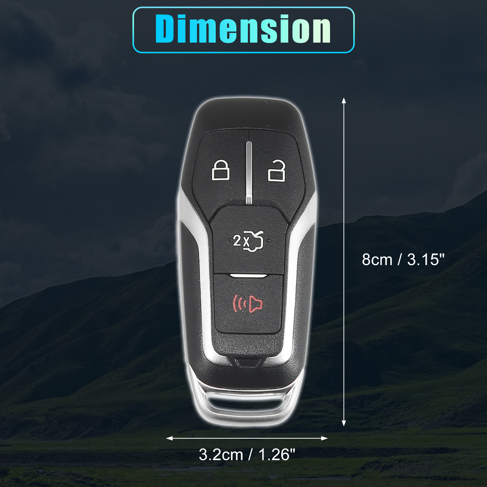 4 Buttons 49 Chip Car Keyless Entry Remote Key Fob ONE Custom for Ford ...