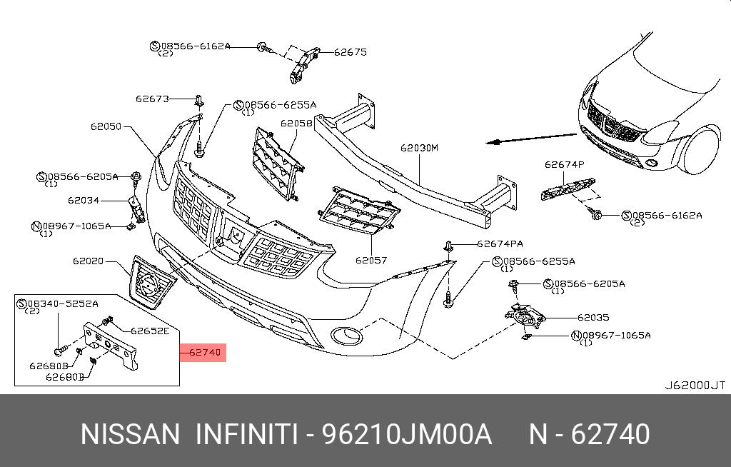 Genuine OE Bracket Licens Pla 96210JM00A , 96210-JM00A | eBay