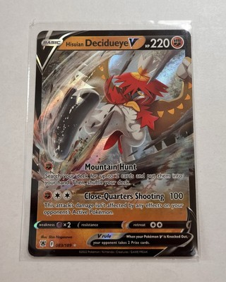 Hisuian Decidueye V - 083/189 Astral Radiance Ultra Rare NM Pokemon TCG ...