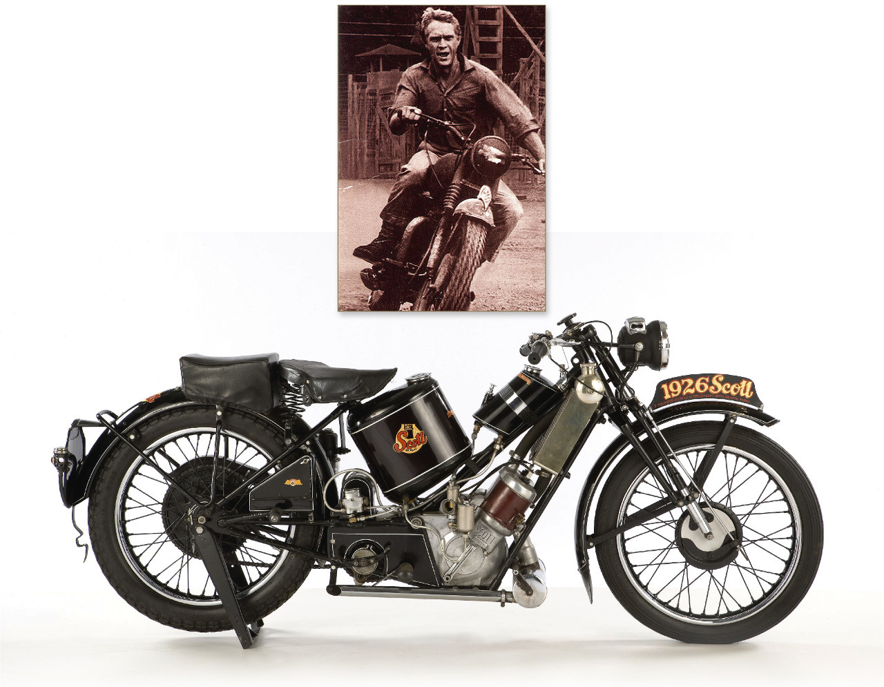 1926 STEVE MCQUEEN SCOTT VINTAGE MOTORCYCLE POSTER PRINT 28x36 HI RES ...