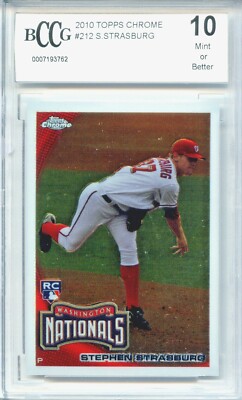 STEPHEN STRASBURG Nationals 2010 Topps Chrome rookie BCCG 10 MINT | eBay