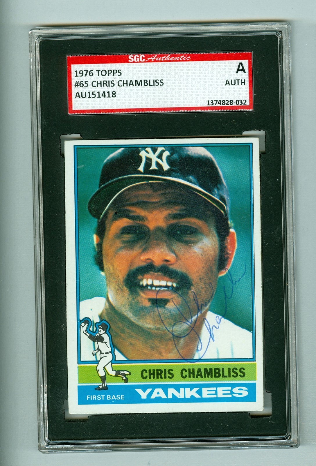 Chris Chambliss Autographed 1976 Topps Card #65 Yankees SGC Authentic ...
