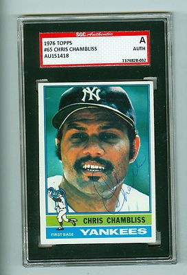 Chris Chambliss Autographed 1976 Topps Card #65 Yankees SGC Authentic ...