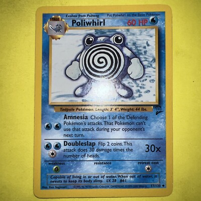 Pokémon TCG Poliwhirl Base Set 2 57/130 Regular Unlimited Uncommon | eBay
