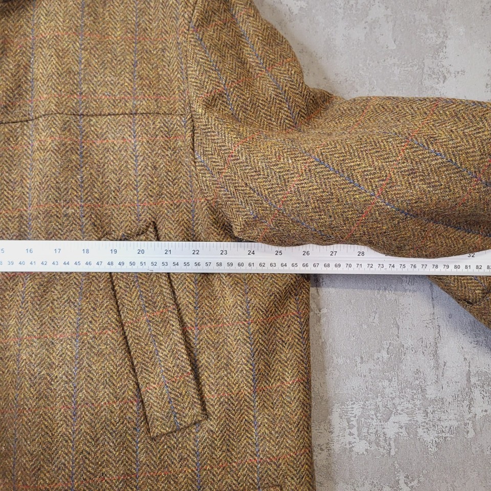 P.G Field Jacket Men's XL Brown Tweed Wool Check Quilted Shooting Coat ...