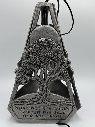 Large Vintage Triangle Wind Chimes Hanging Pewter Metal 90s Earth Sea ...