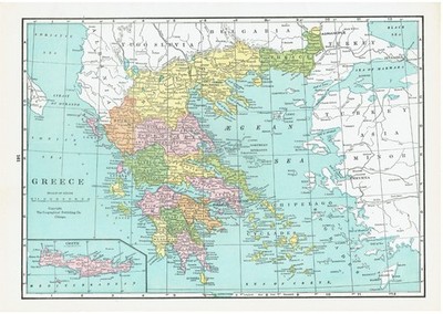 Pre-1900 - Antique Map Of Greece