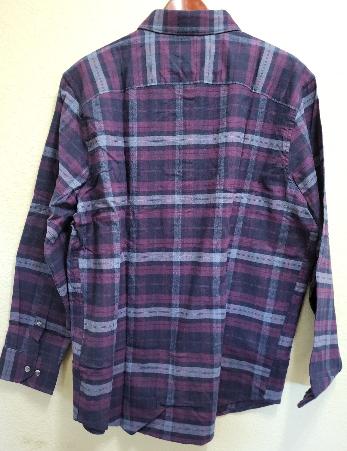 APT.9 Premier Flex Shirt Mens Size 1XB Purple Plaid Long Sleeve Button ...