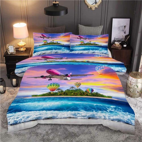 Plane Overturned 3D Printing Duvet Quilt Doona Covers Pillow Case ...