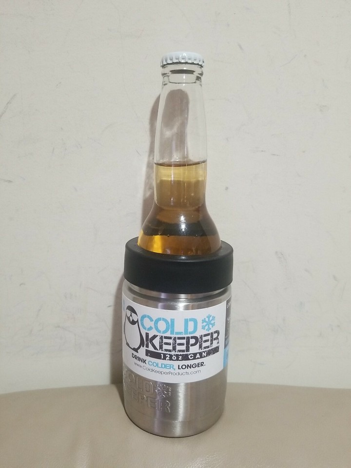 New 12oz Can Beer Cooler Keeper Insulator Holder Cold Vacuum Stainless ...