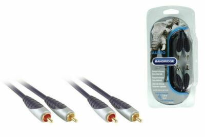 5m Bandridge 99.96% OFC HQ 2x RCA Phono Plugs to 2 x RCA Phono Cable ...