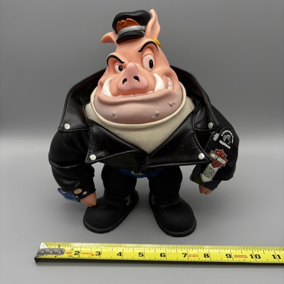 Vintage Retired Harley Davidson Motorcycle Biker Johnny Piglet Boar Hog ...