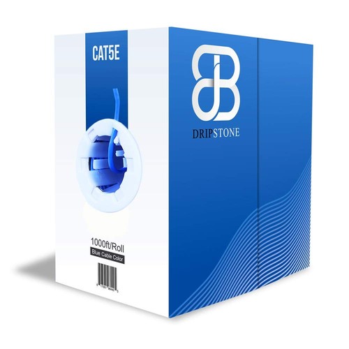 Blue CAT5e 4/UTP 1000ft Ethernet LAN Network Cable 24AWG Wire 600001 ...