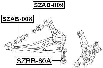 Front Arm Bushing Front Upper Arm Febest SZAB-008 OEM 45261-65D01 | eBay