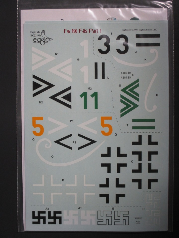 Eagle Cals 1/32nd Scale Fw 190 F-8's Decal Sheet No. EC91 | eBay
