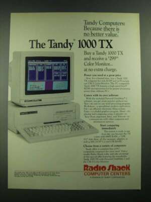 1988 Radio Shack Tandy 1000 TX Computer Ad - No Better Value | eBay