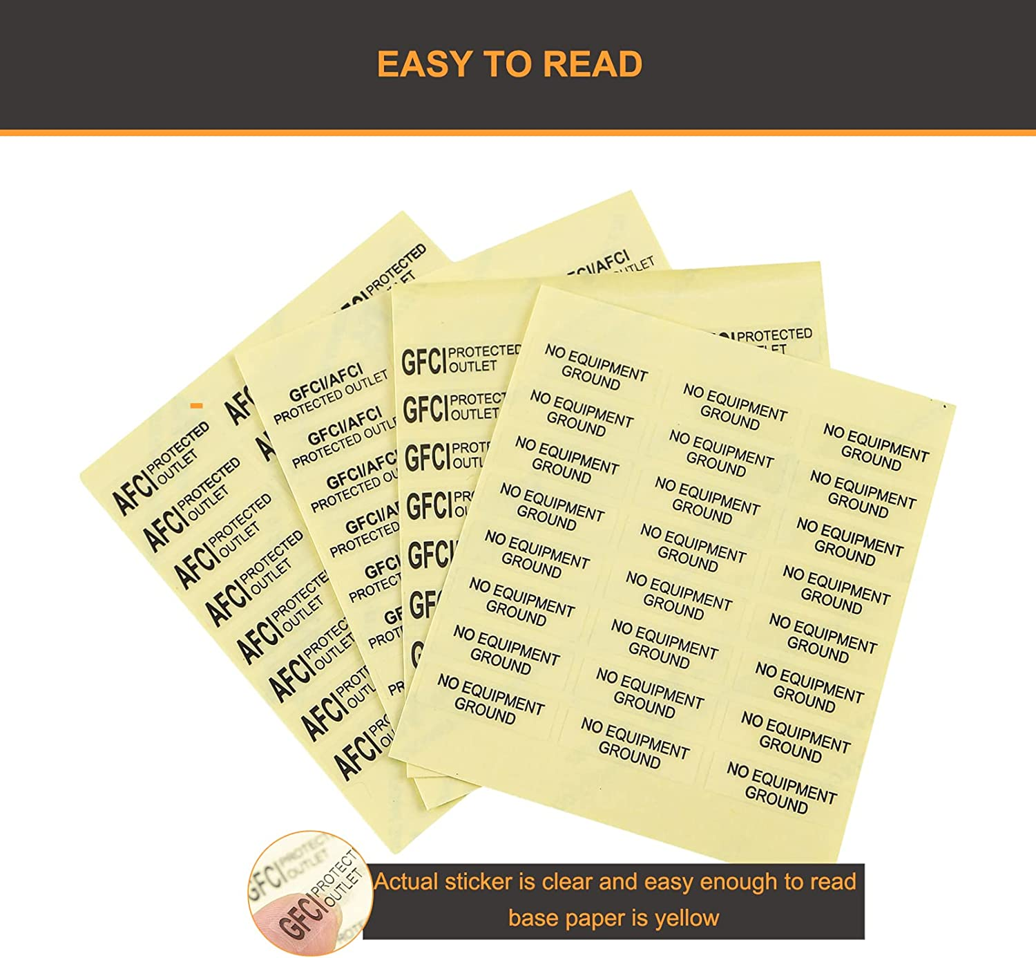 GFCI AFCI Protected Outlet Receptacle Plates Label Sticker Decal No ...