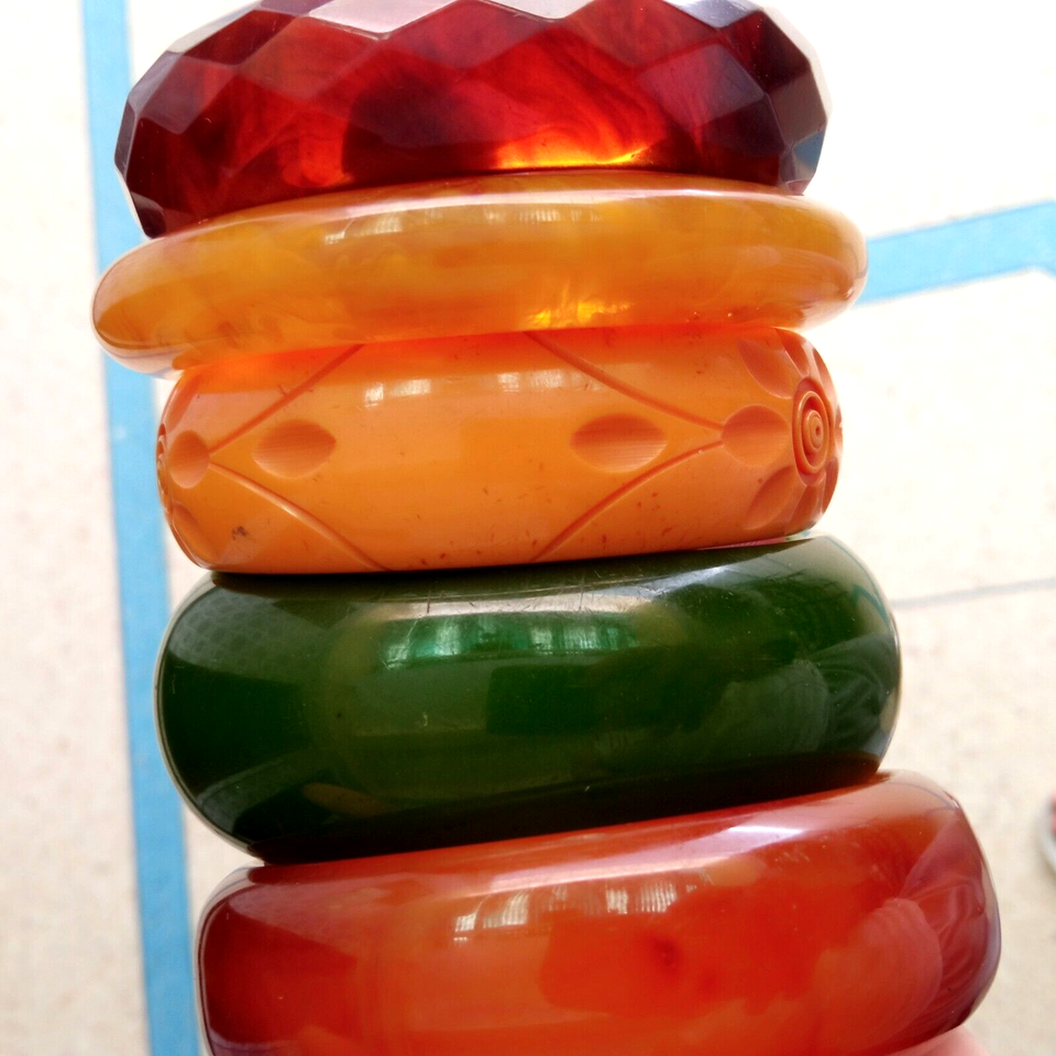 LOT of 5 Vintage Bakelite Phenolic Resin Bracelets | eBay