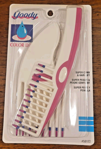 GOODY Super Comb And Small Handle Lift 58122 1994 Vintage Pink Purple ...