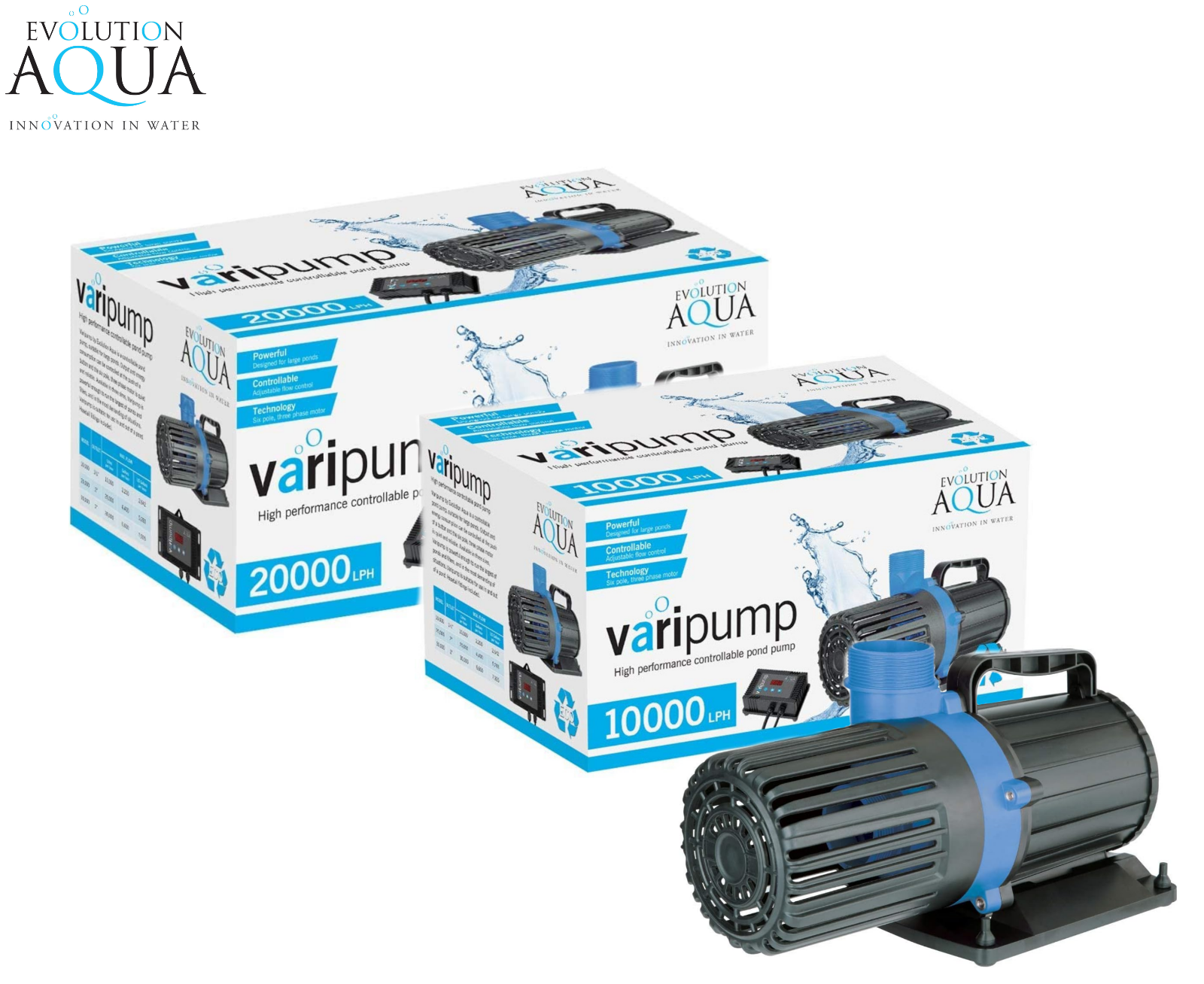 EVOLUTION AQUA VARIPUMP HIGH PERFORMANCE LARGE POND PUMP FISH KOI POND ...