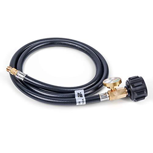4 FT RV Propane Hose,1/4" Inverted Male Flare RV Gas Hose with Gauge ...