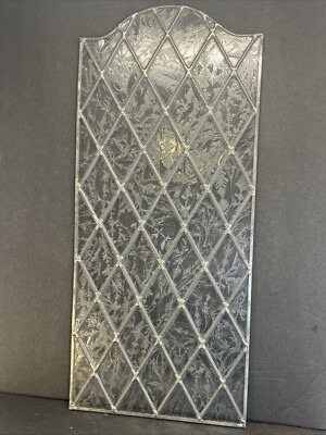 VTG 1800s 1900s Antique Leaded Glue Chip Glass Window Panel Frosted ...