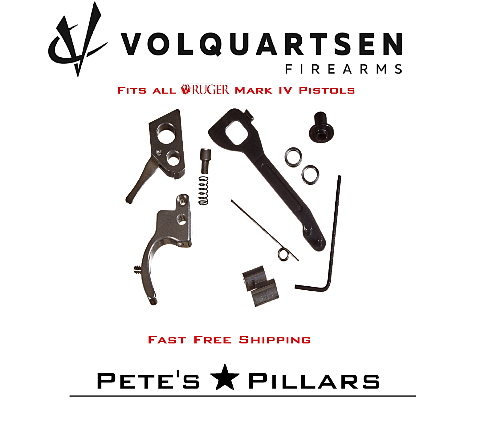 Volquartsen Ruger Mark 4 Accurizing Kit SS Trigger MK IV 22/45 LITE ...