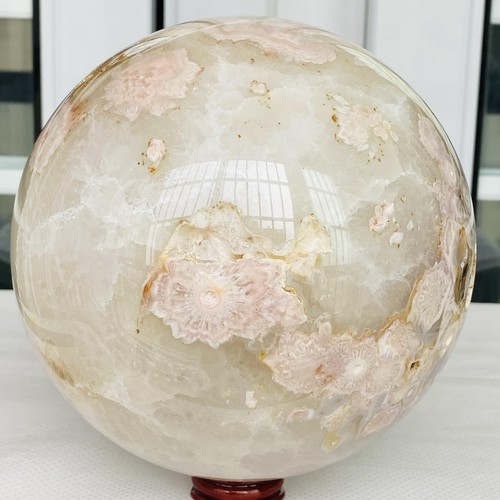 Natural Cherry Blossom Agate Sphere Quartz Crystal Ball Healing 5900G ...