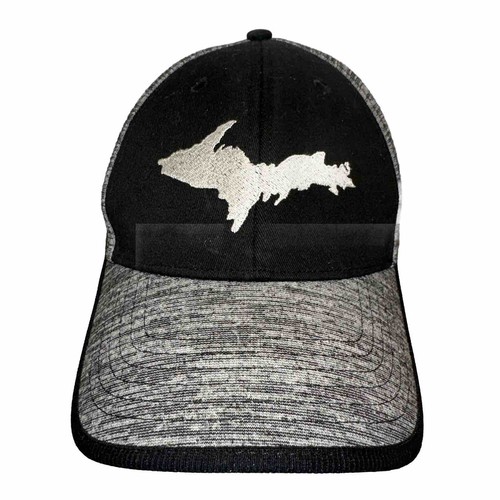 Michigan Upper Peninsula White Embroidered Black Gray Hat Cap Knit EUC ...