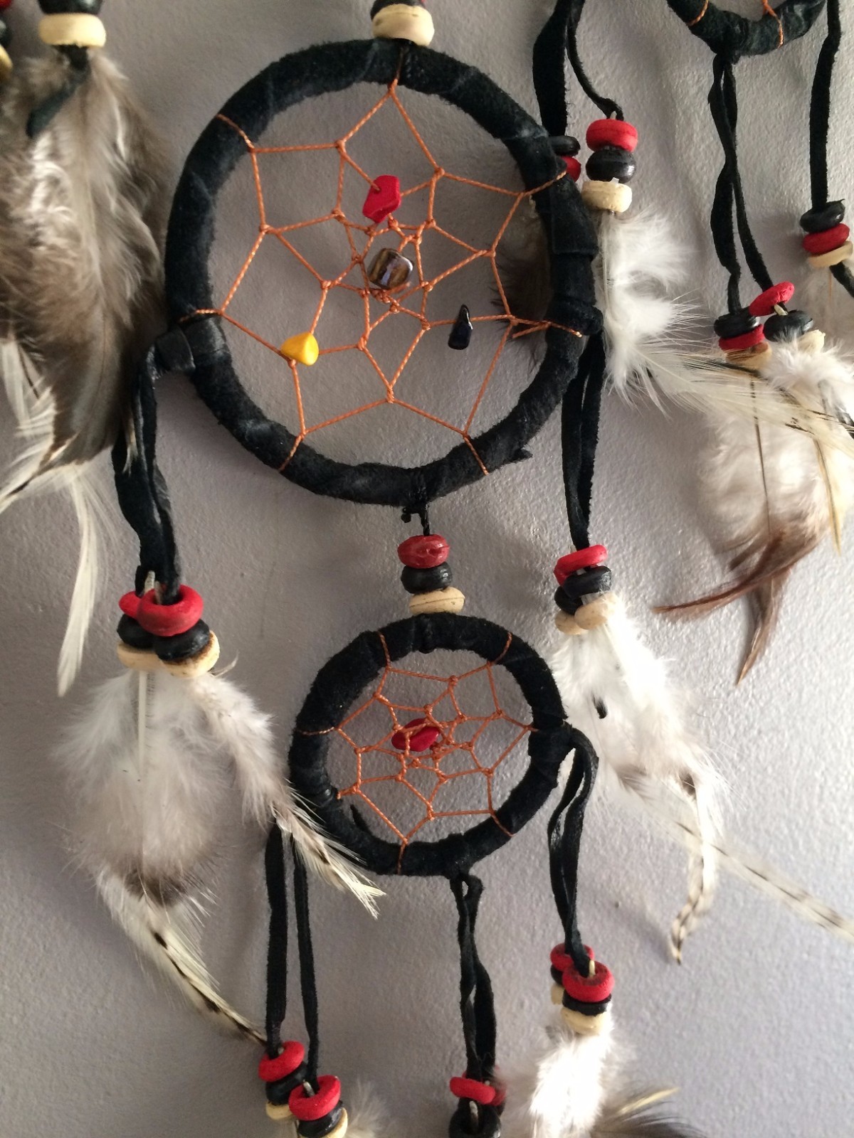 Traditional Dream Catcher Apache Indian Warrior black suede ...