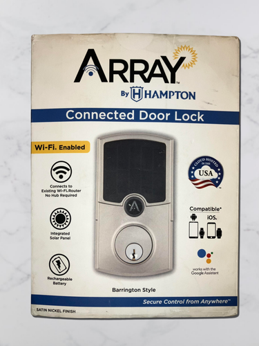 Array by Hampton Barrington Style Satin Nickel WiFi Smart Electronic Deadbolt | eBay